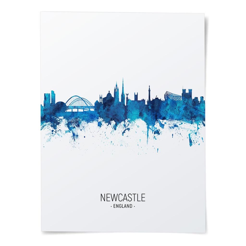 Newcastle Skyline, England Cityscape Art Print Poster Portrait - PX ...