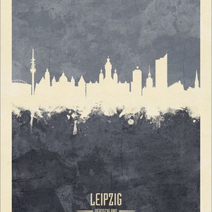 Leipzig Skyline, Leipzig Cityscape Germany, Watercolor Art Print Poster ...