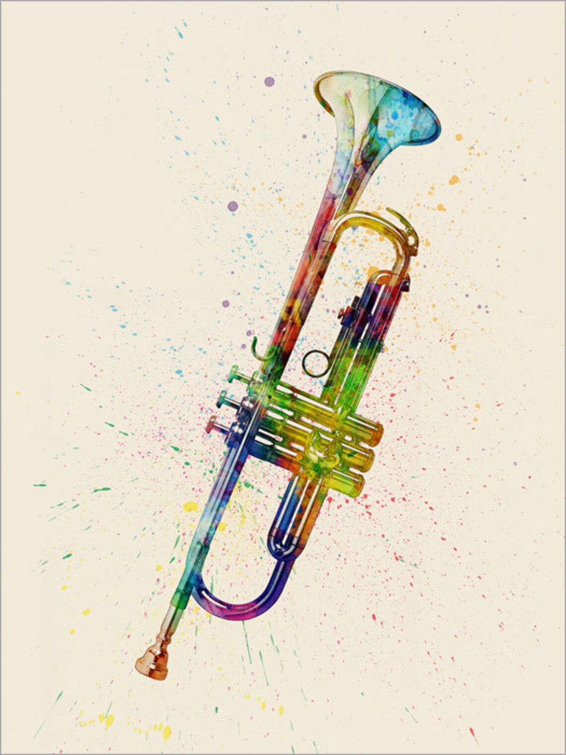 Trumpet Abstract Watercolor Music Instrument Art Print 1999 - Etsy UK