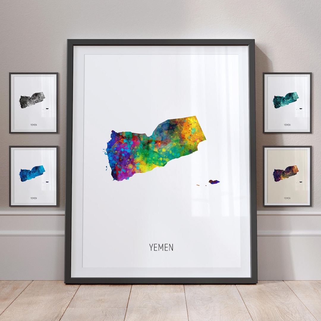 Yemen Map, Watercolour Painting Art Print Poster MX (10973) - Etsy