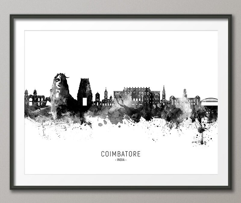Coimbatore Skyline Coimbatore India Cityscape Art Print | Etsy