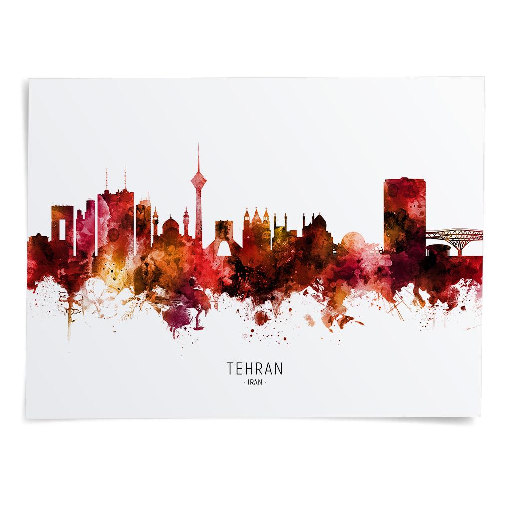 Tehran Skyline, Iran - Cityscape Painting Art Print Poster CX (6525) - Etsy
