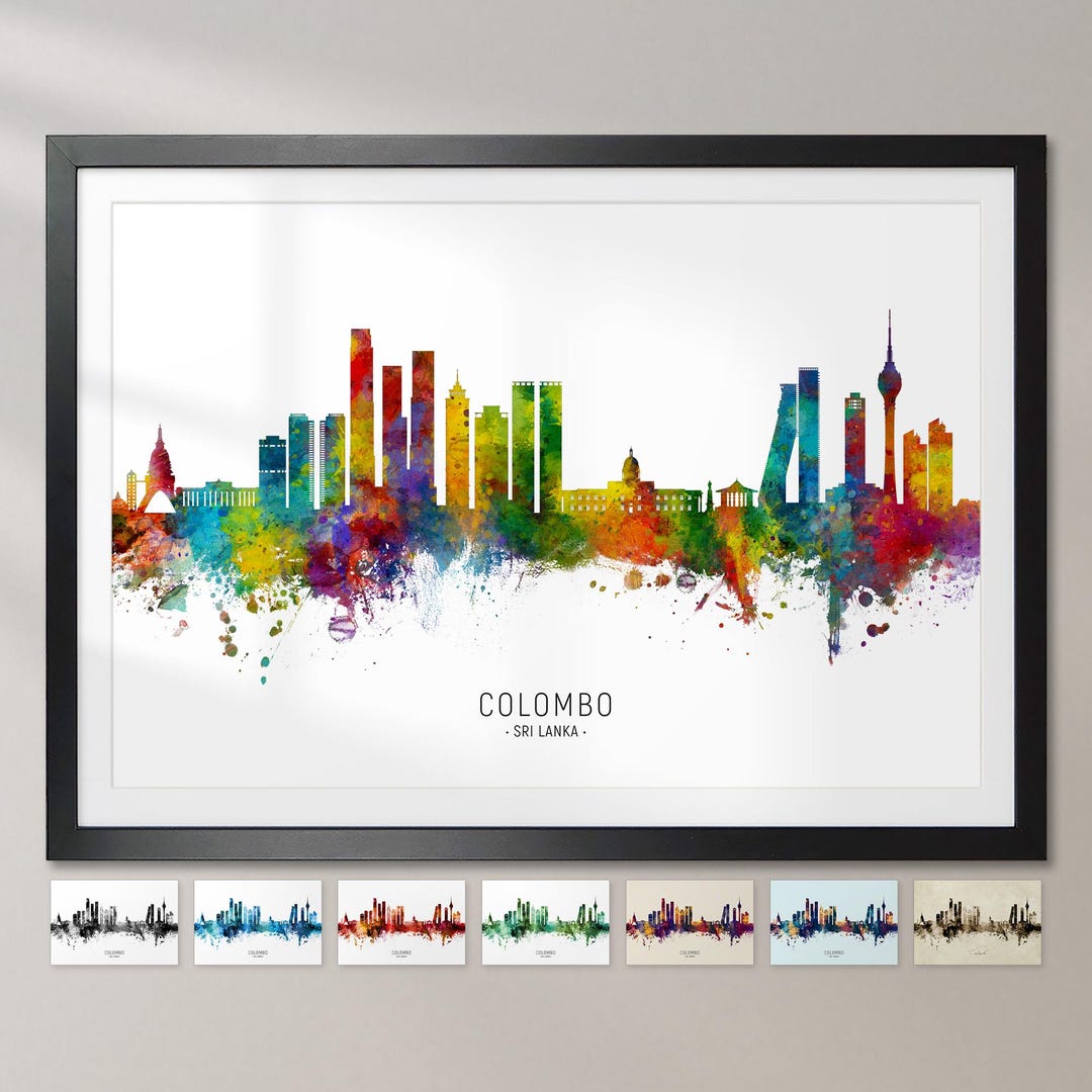 Colombo Skyline Sri Lanka, Cityscape Painting Art Print Poster CX ...