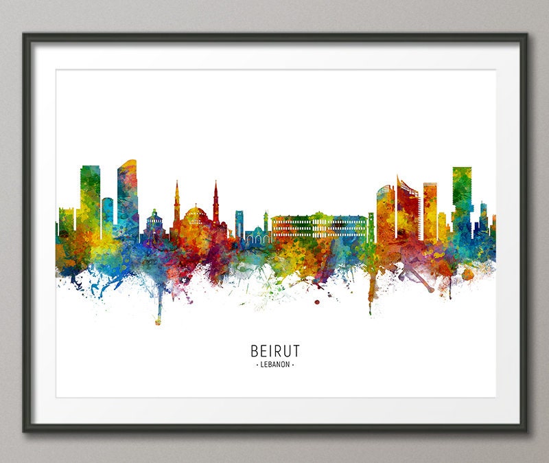 Beirut Skyline Lebanon Cityscape Painting Art Print Poster CX - Etsy