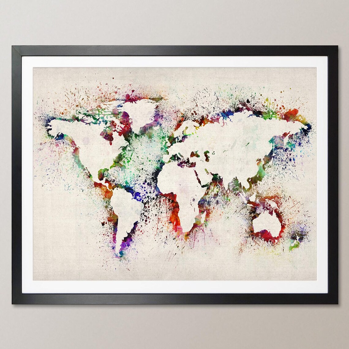 Map of the World Map Abstract Painting, Art Print, WM (778) - Etsy