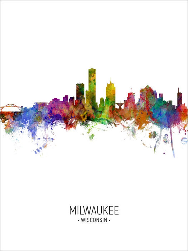 Milwaukee Skyline Milwaukee Wisconsin Cityscape Art Print - Etsy