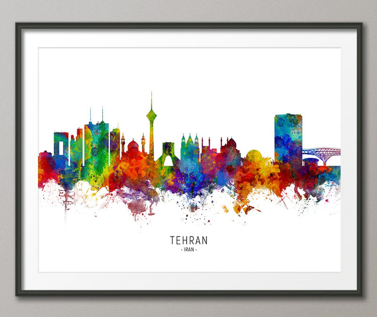 Tehran Skyline Iran Cityscape Painting Art Print Poster CX - Etsy