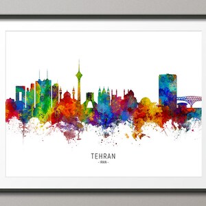 Tehran Skyline Iran Cityscape Painting Art Print Poster CX - Etsy