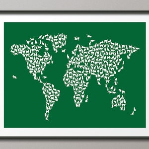 Cats Map of the World Map Art Print 2544 - Etsy
