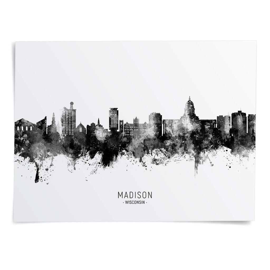 Madison Skyline Wisconsin, Cityscape Painting Art Print Poster CX ...