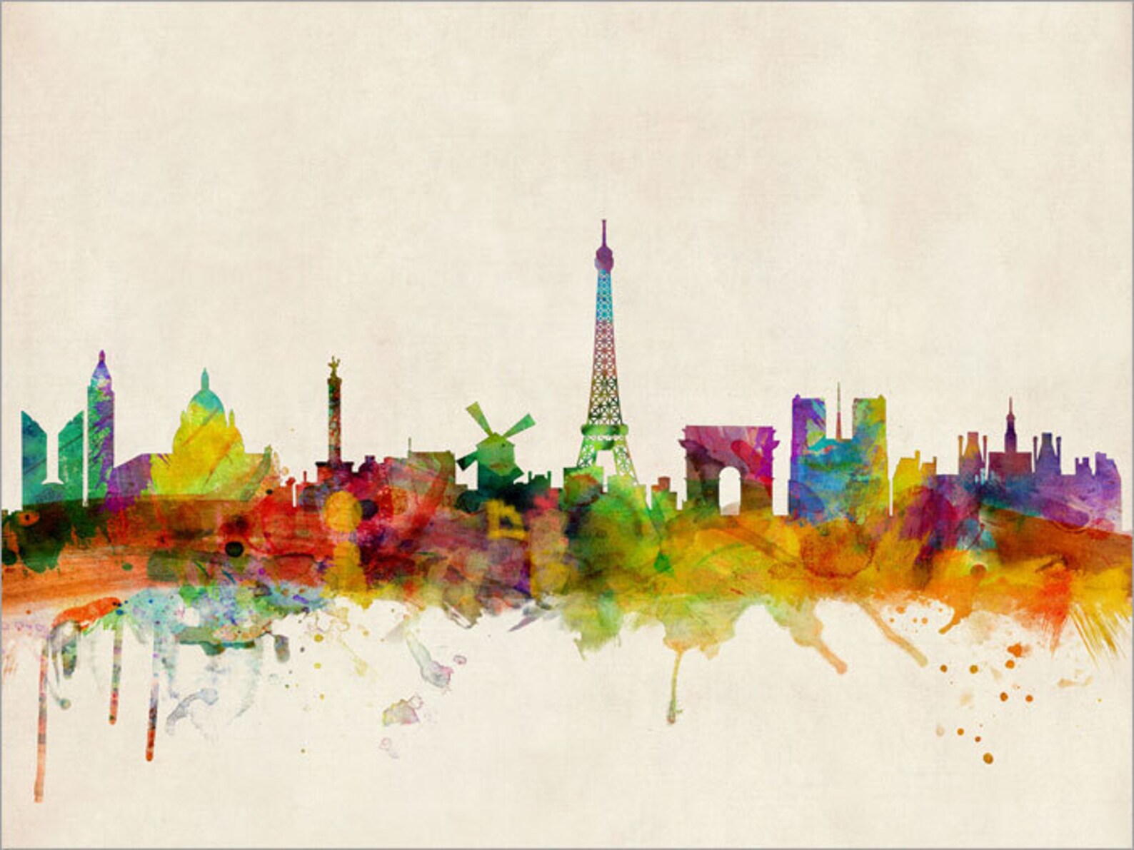 Paris Skyline, Paris France Cityscape Art Print (296) - Etsy