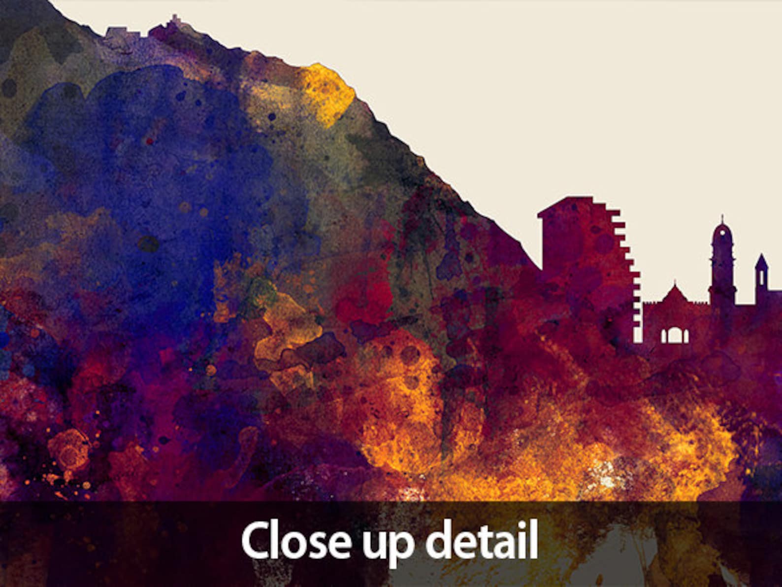 Gibraltar Skyline Cityscape Painting Art Print Poster LS - Etsy