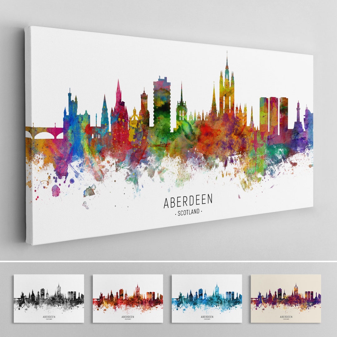 Aberdeen Skyline Canvas, Scotland Cityscape Canvas Art Print 6590 - Etsy