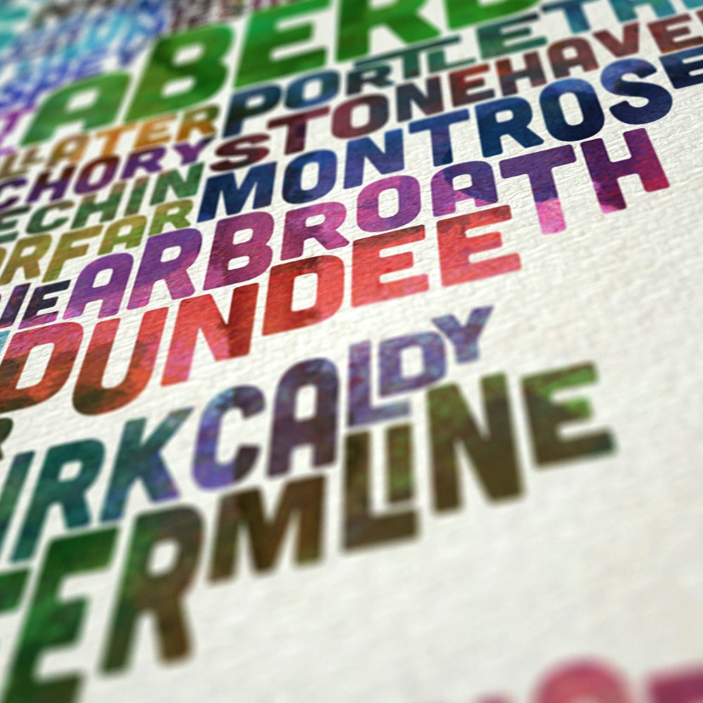 Scotland City Text Map Typography Map of Scotland Box Canvas - Etsy