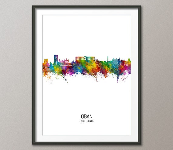 Oban Skyline Oban Scotland Cityscape Art Print Poster - Etsy