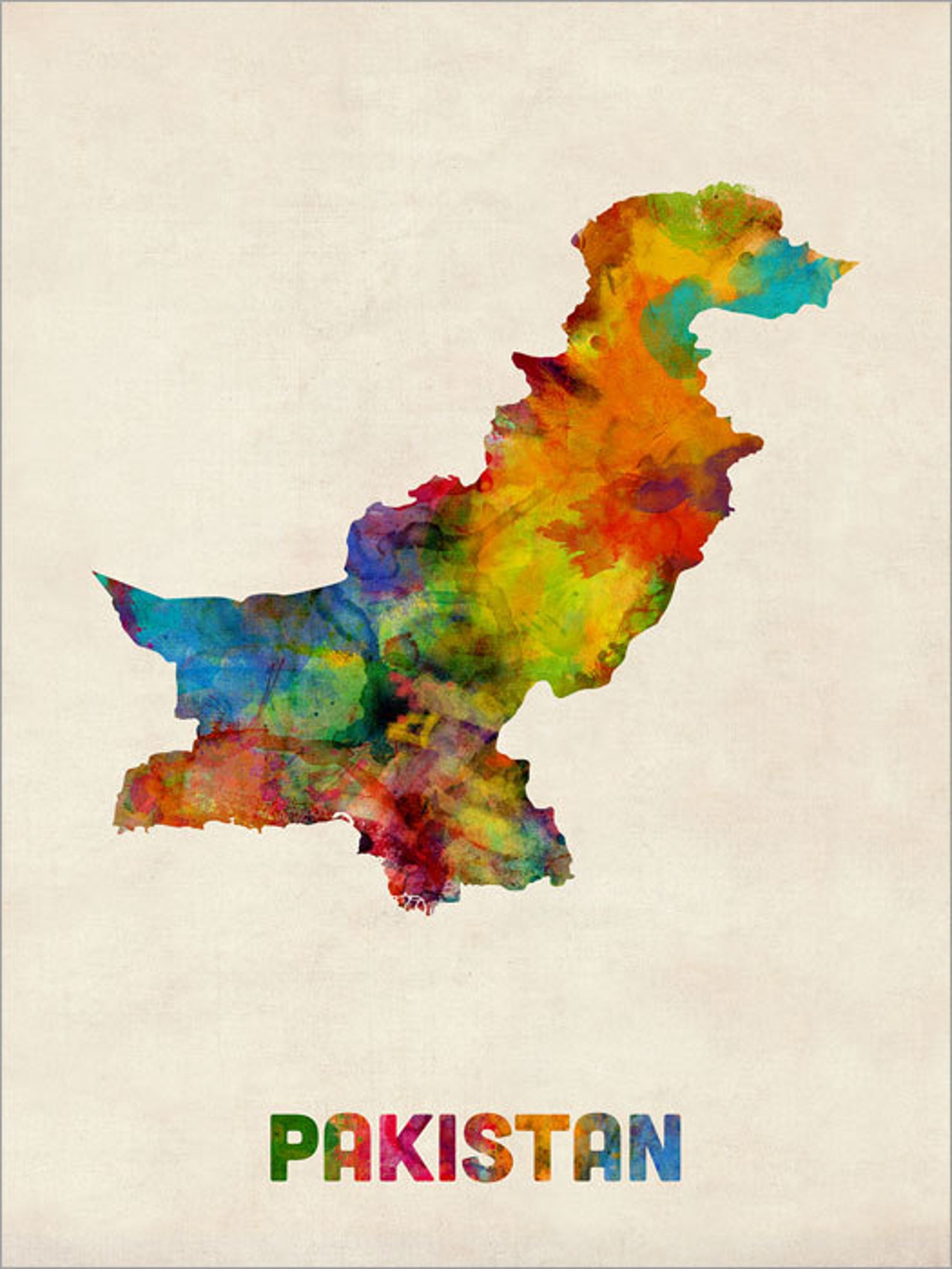Pakistan Watercolor Map Art Print 1042 - Etsy