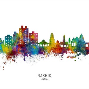Nashik Skyline India, Cityscape Painting Art Print Poster CX 22850 ...