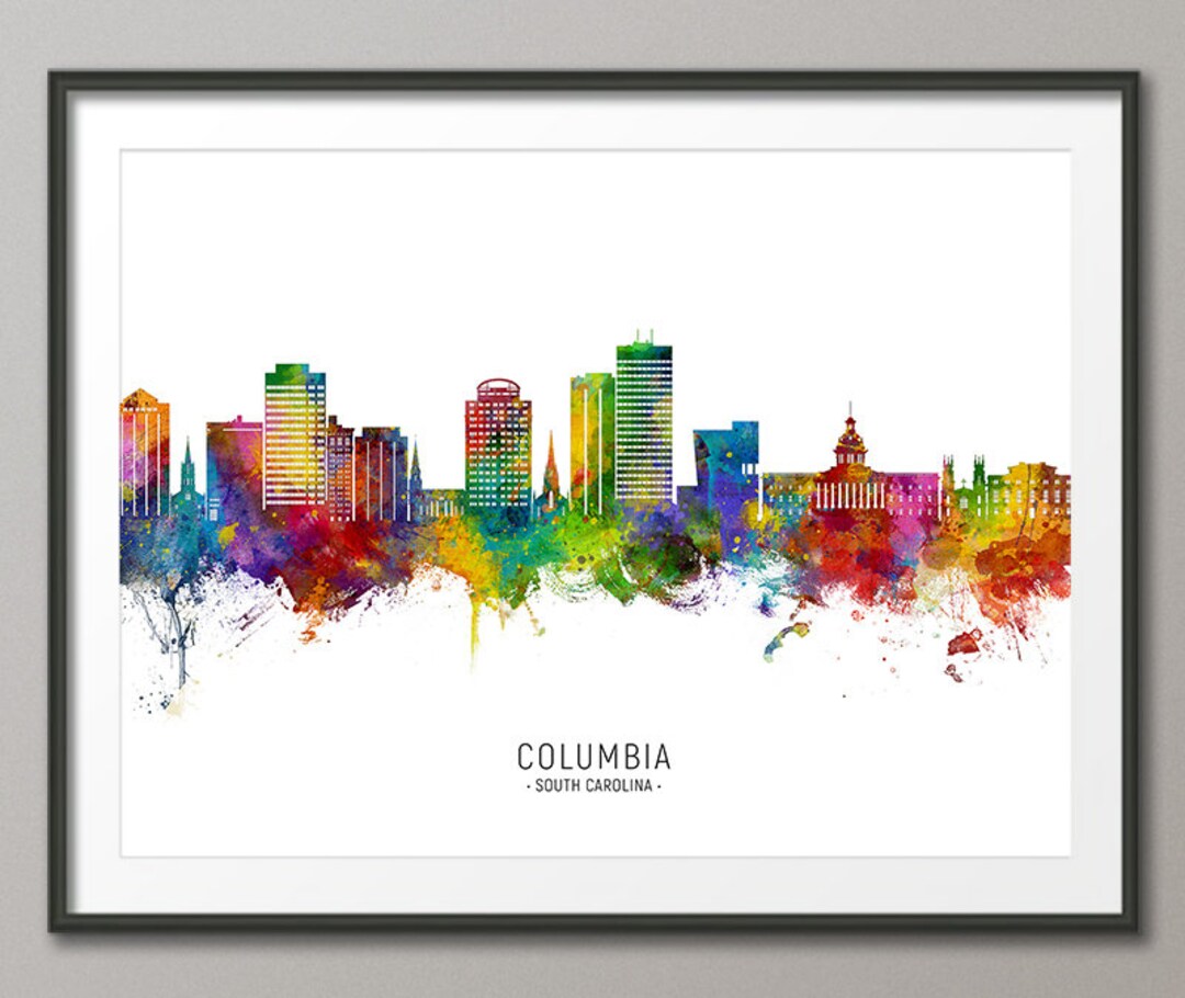 Columbia Skyline South Carolina, Cityscape Painting Art Print Poster CX ...