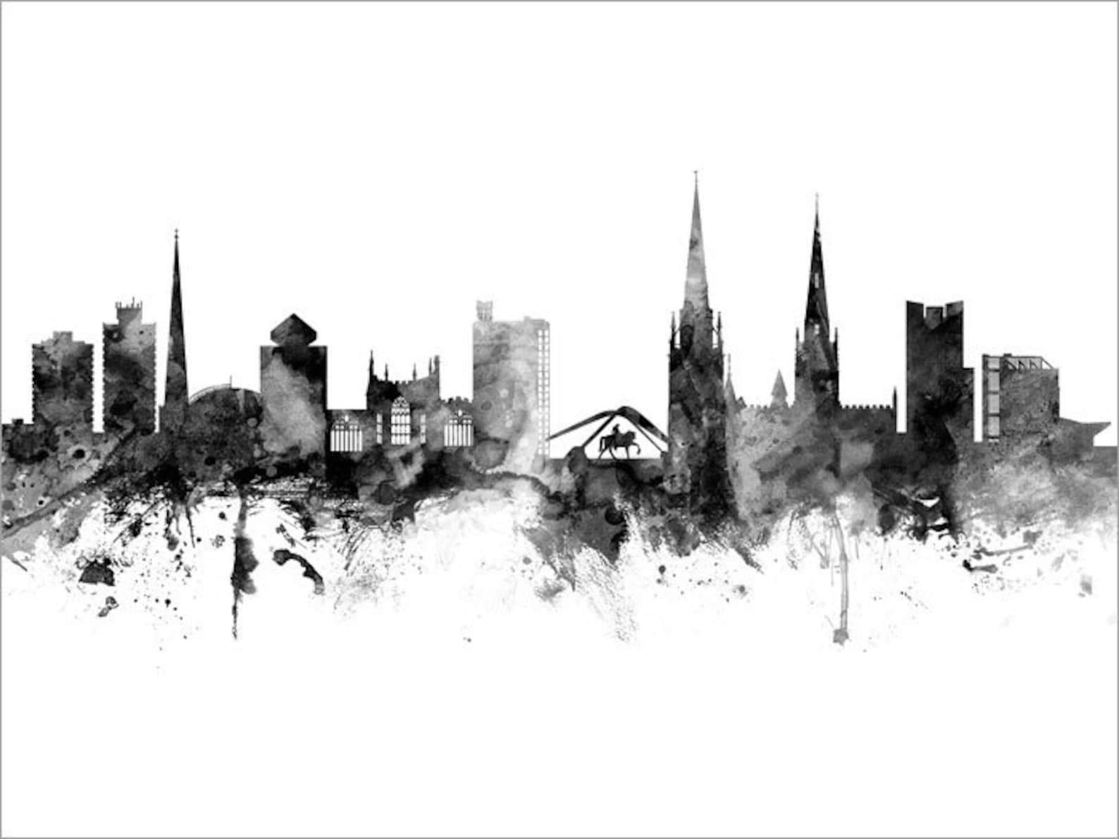 Coventry Skyline Coventry England Cityscape Art Print Poster - Etsy UK