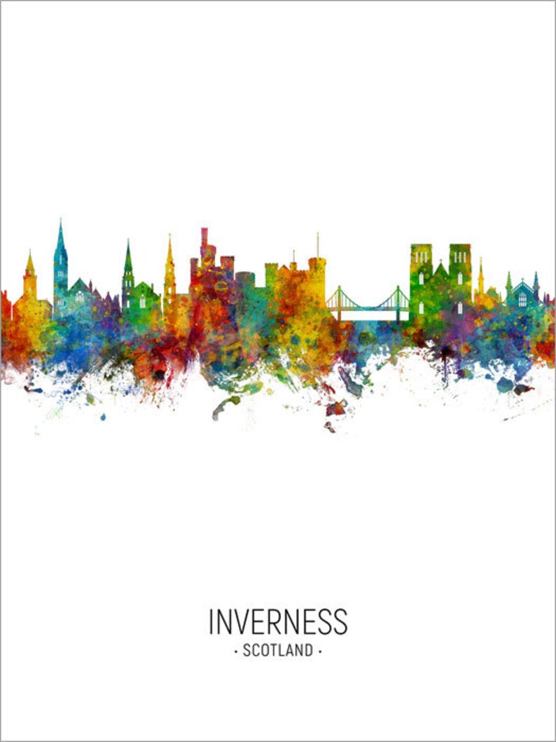 Inverness Skyline Inverness Scotland Cityscape Art Print - Etsy