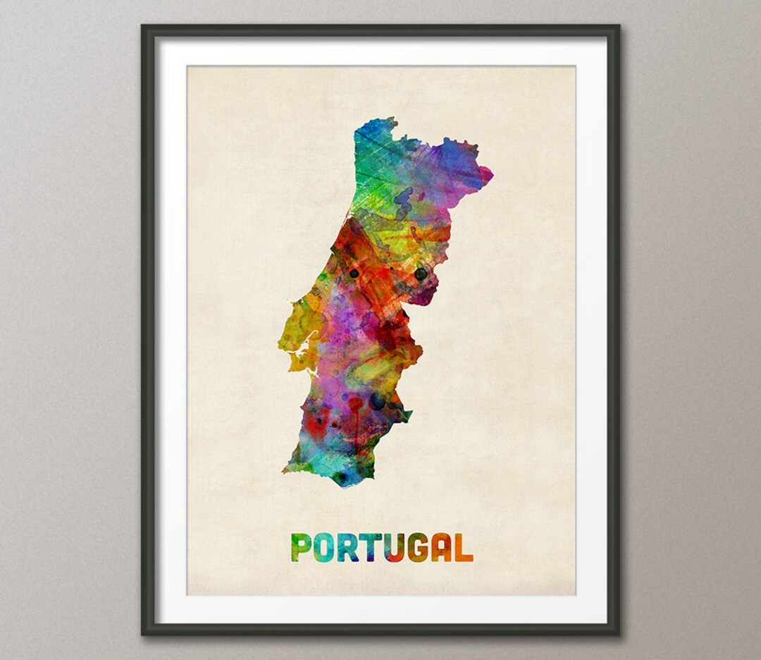 Portugal Watercolor Map, Art Print (998) - Etsy