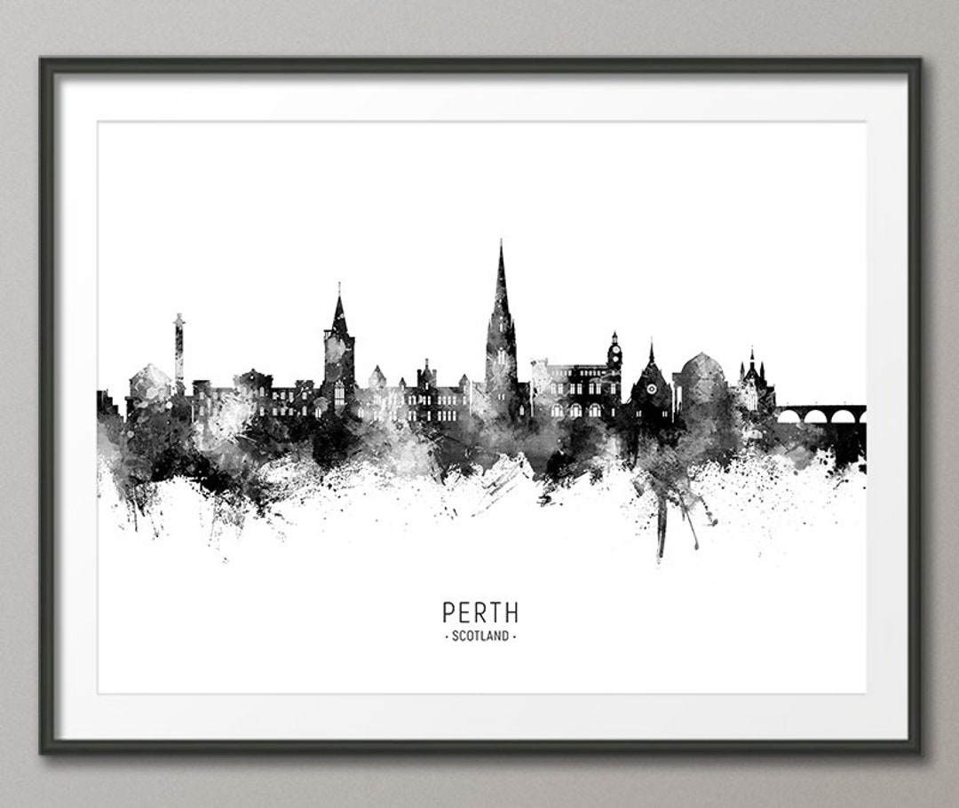 Perth Skyline, Perth Scotland Cityscape Art Print Poster 24152 - Etsy ...