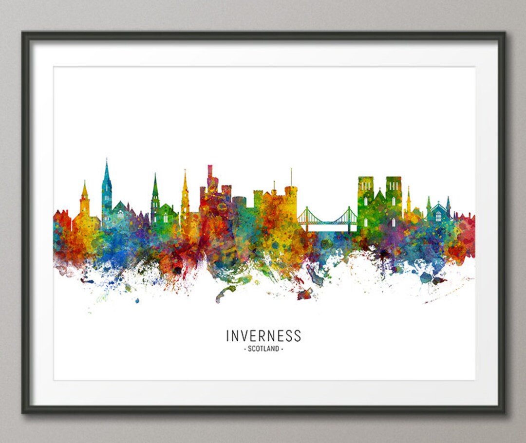 Inverness Skyline Scotland Cityscape Painting Art Print - Etsy
