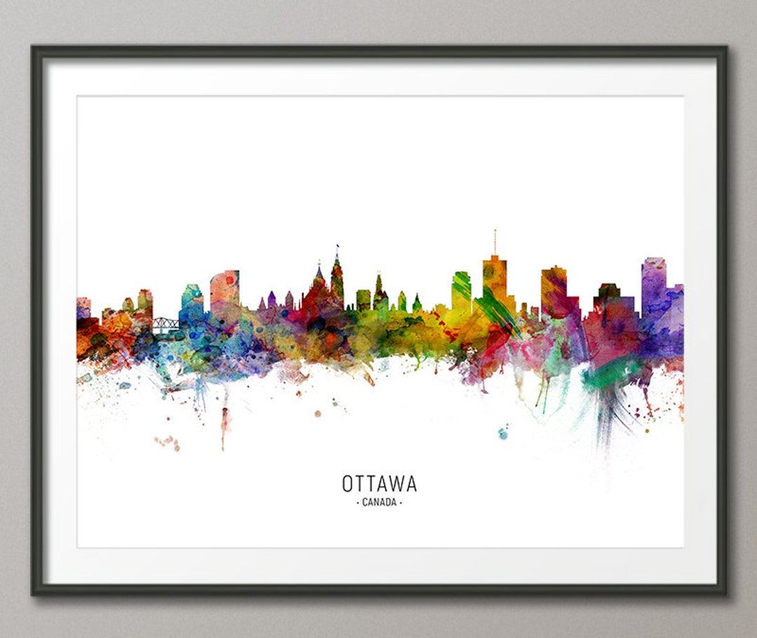 Ottawa Skyline Canada Cityscape Painting Art Print Poster CX - Etsy