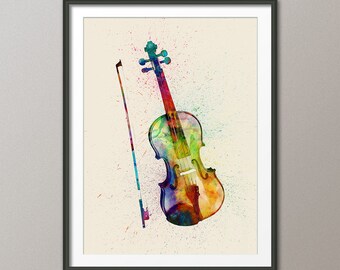 Electric Bass Guitar Abstract Watercolor Music Instrument Art | Etsy