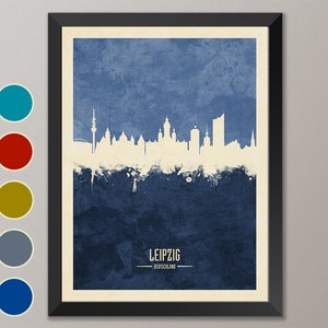 Leipzig Skyline, Leipzig Cityscape Germany, Watercolor Art Print Poster ...