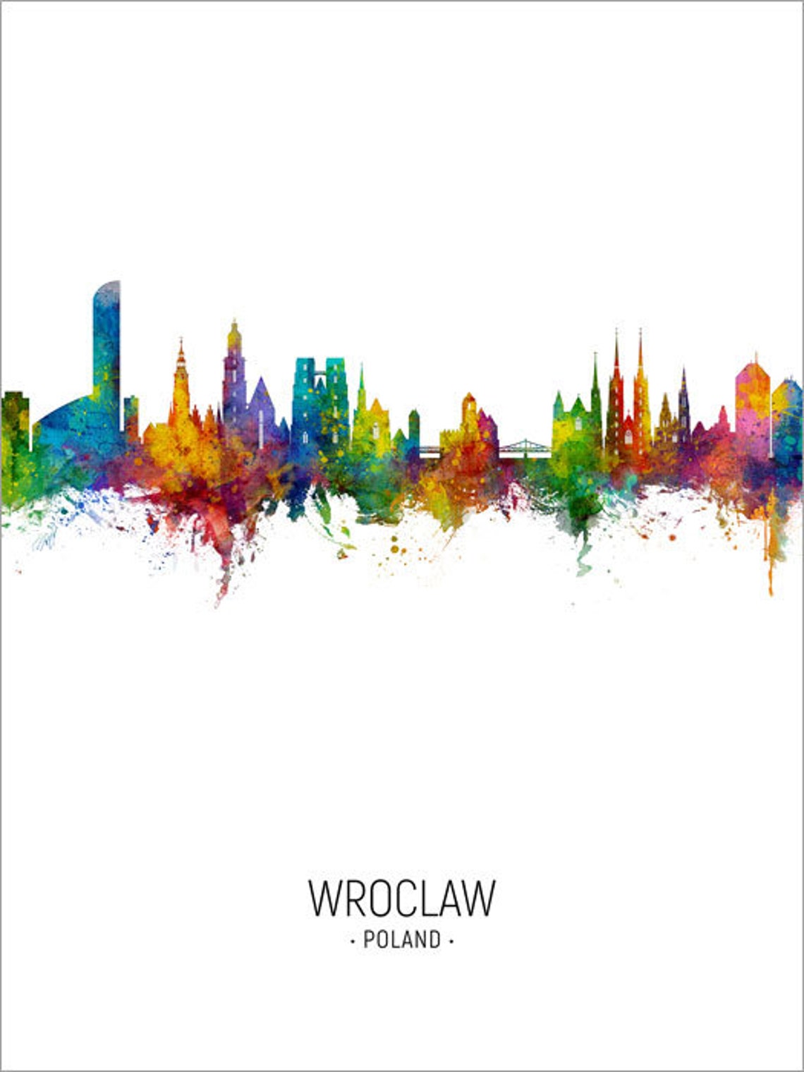 Wroclaw Skyline Wroclaw Poland Cityscape Art Print Poster | Etsy