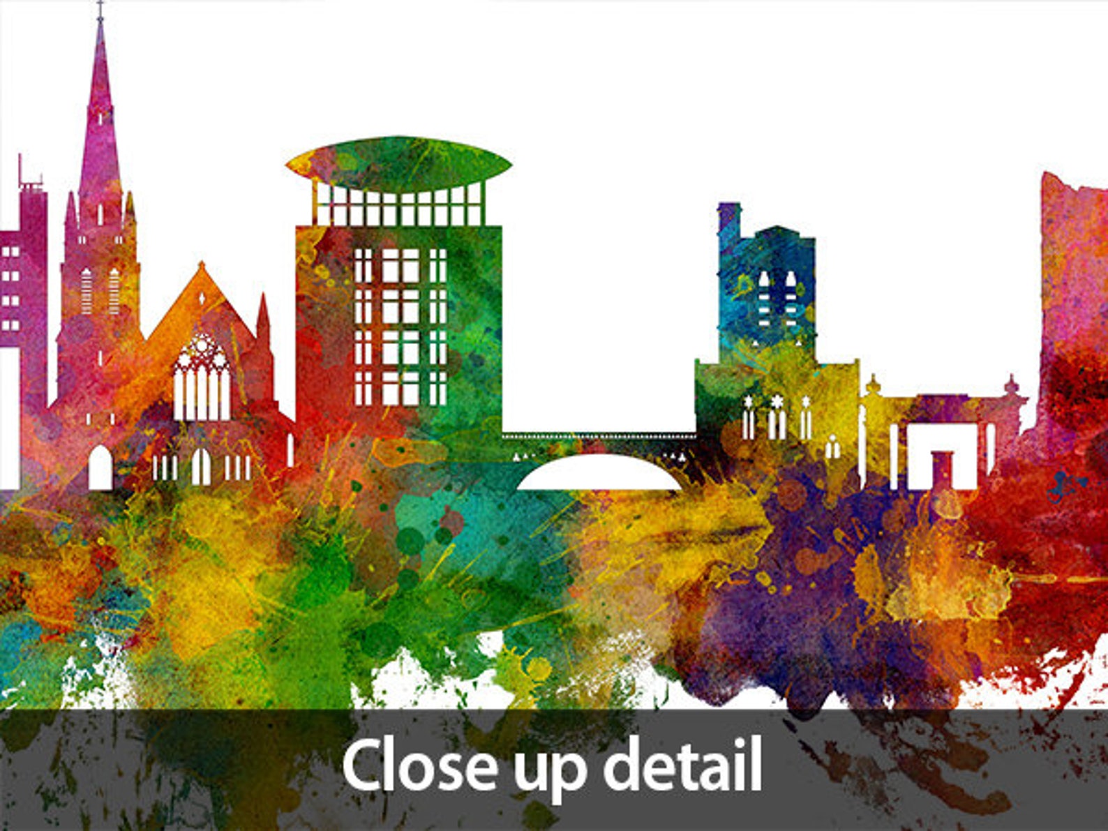 Guildford Skyline England Cityscape Painting Art Print Poster - Etsy UK