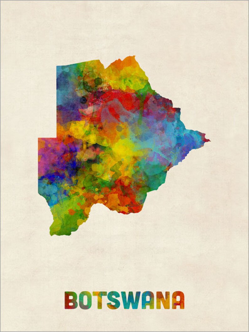 Botswana Watercolor Map, Art Print (4521) - Etsy