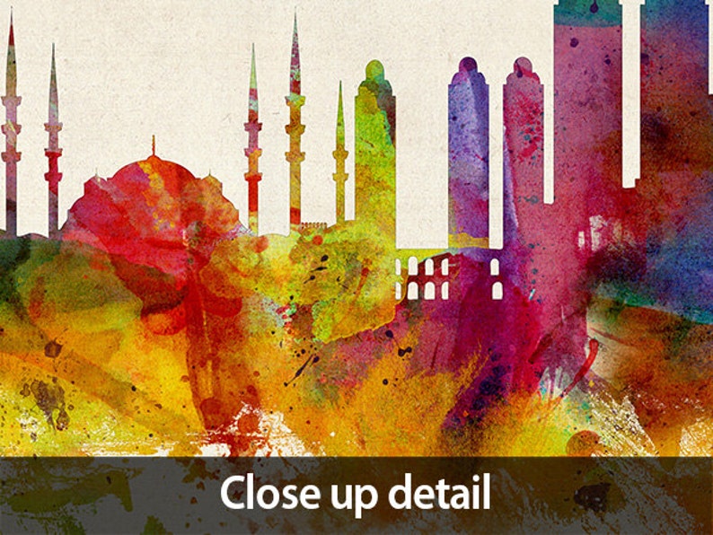 Istanbul Skyline Istanbul Turkey Cityscape Art Print 1063 - Etsy