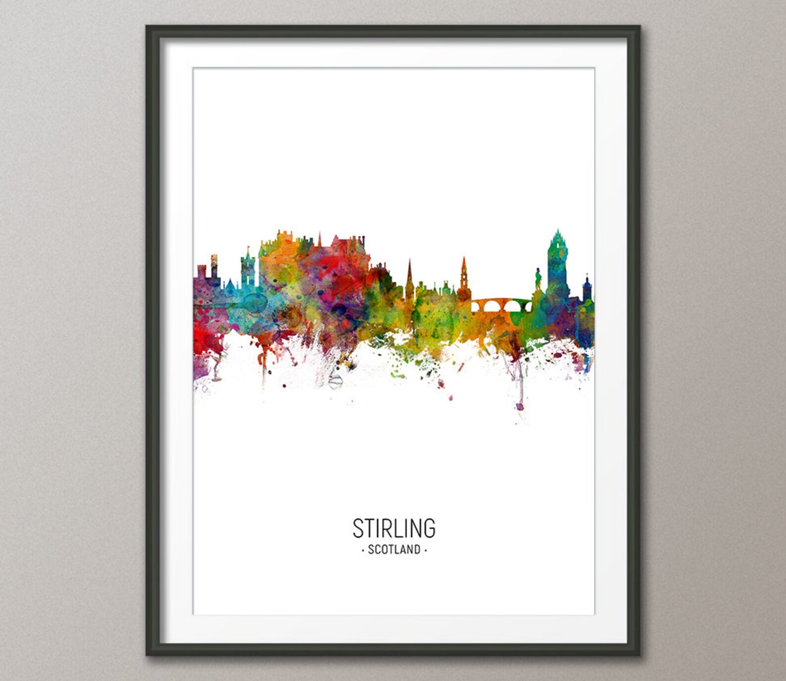 Stirling Skyline Stirling Scotland Cityscape Art Print Poster - Etsy