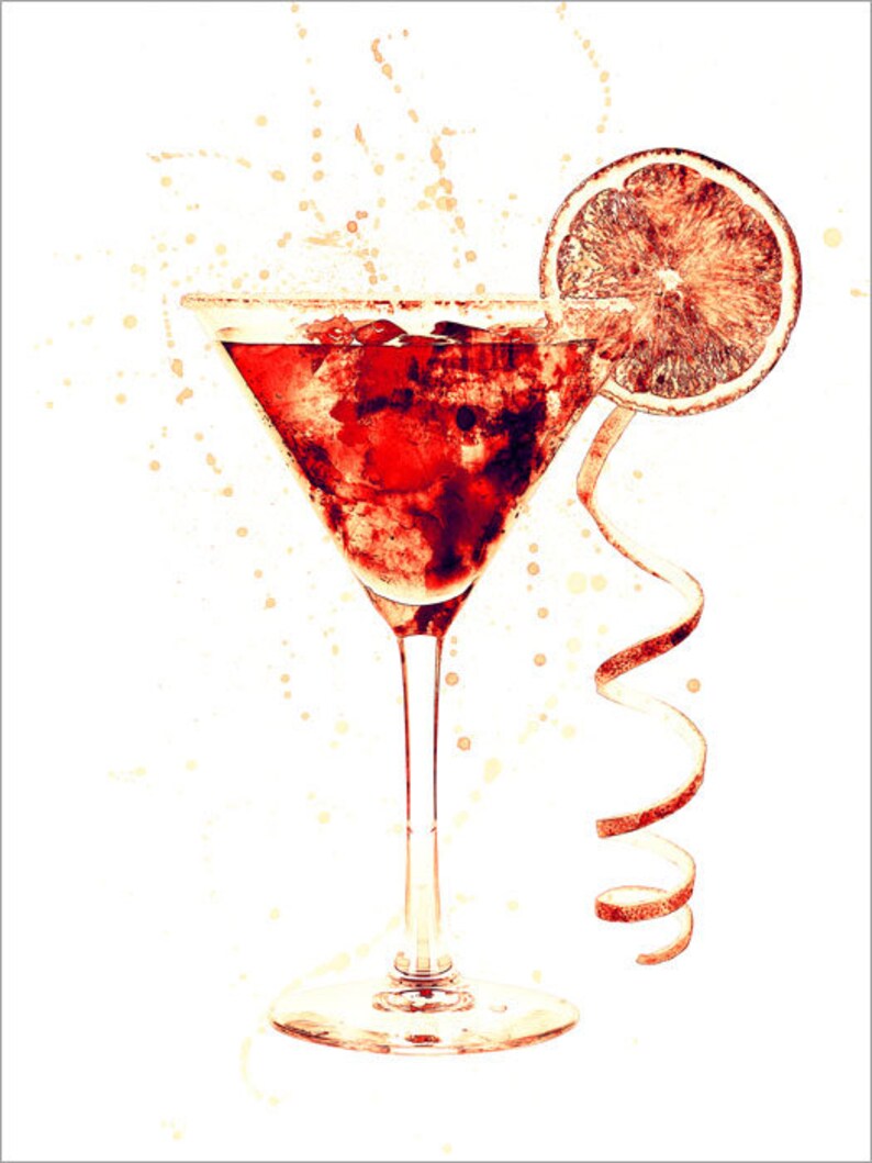 Cocktail Glass Cocktail Drink Art Print Poster 2825 - Etsy UK