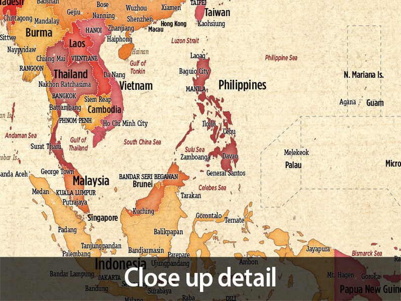 Political Map of the World Map Art Print 24x36 inch 478 | Etsy