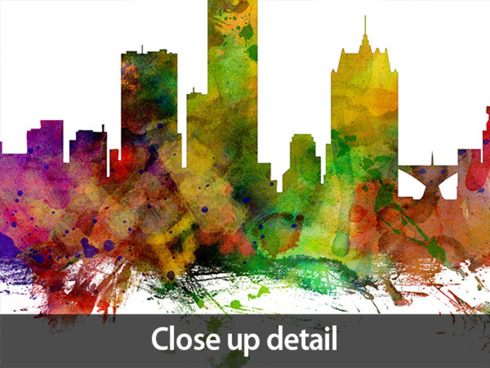 Milwaukee Skyline Wisconsin Cityscape Painting Art Print - Etsy
