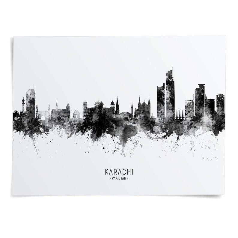 Karachi Skyline Pakistan, Cityscape Art Print Poster BX (11699) - Etsy