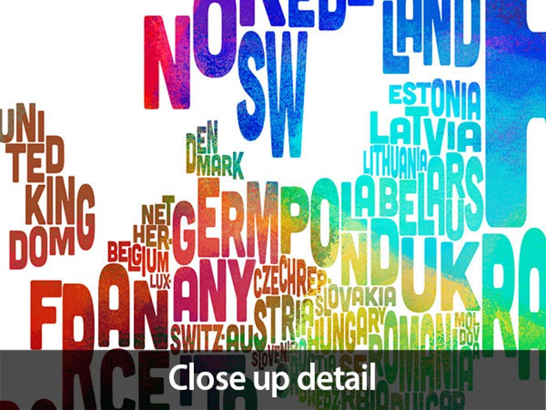 Typography Text Map of the World Map, Art Print (187) - Etsy