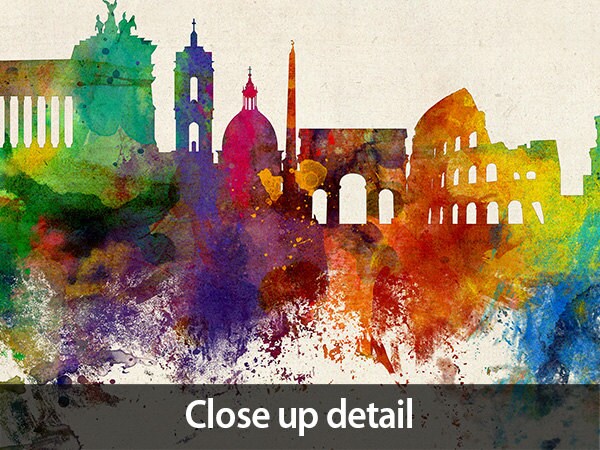 Rome Skyline Rome Italy Cityscape Art Print 1500 | Etsy