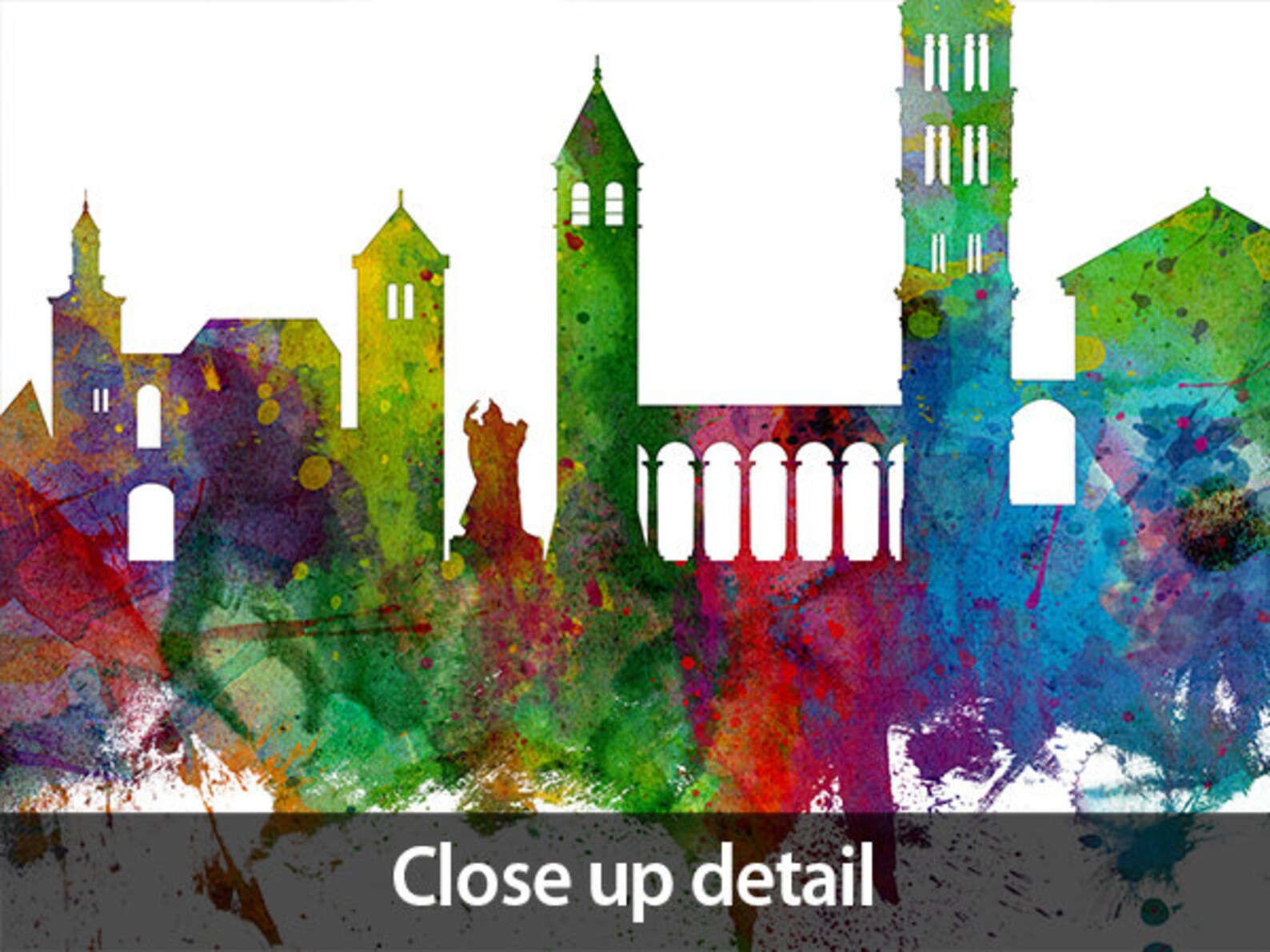 Split Skyline Croatia Cityscape Painting Art Print Poster CX | Etsy