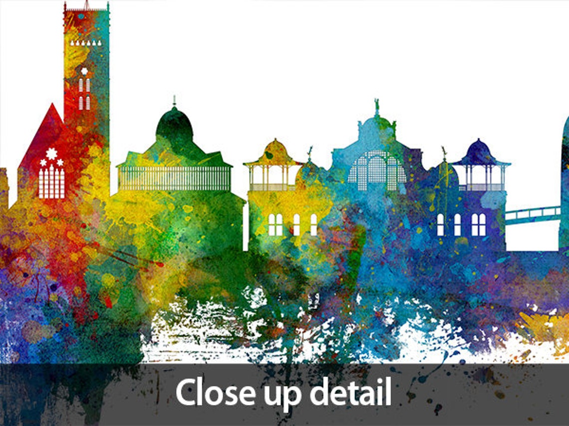 Torquay Skyline England Cityscape Painting Art Print Poster - Etsy