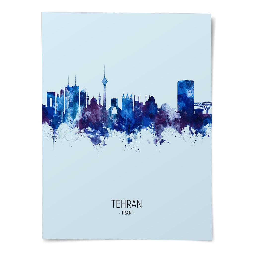 Tehran Skyline, Tehran Iran Cityscape Art Print Poster Portrait PX ...