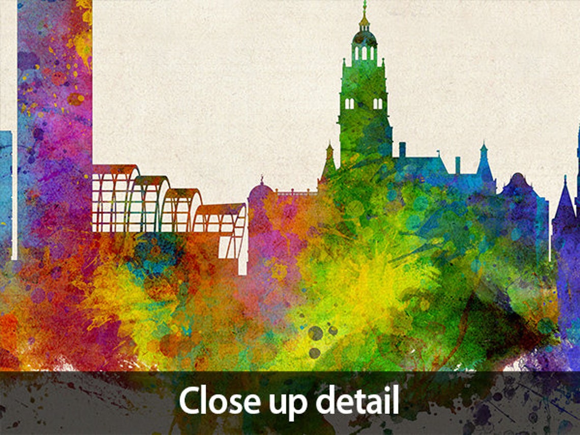 Sheffield Skyline, Sheffield England Cityscape Art Print (16030) - Etsy