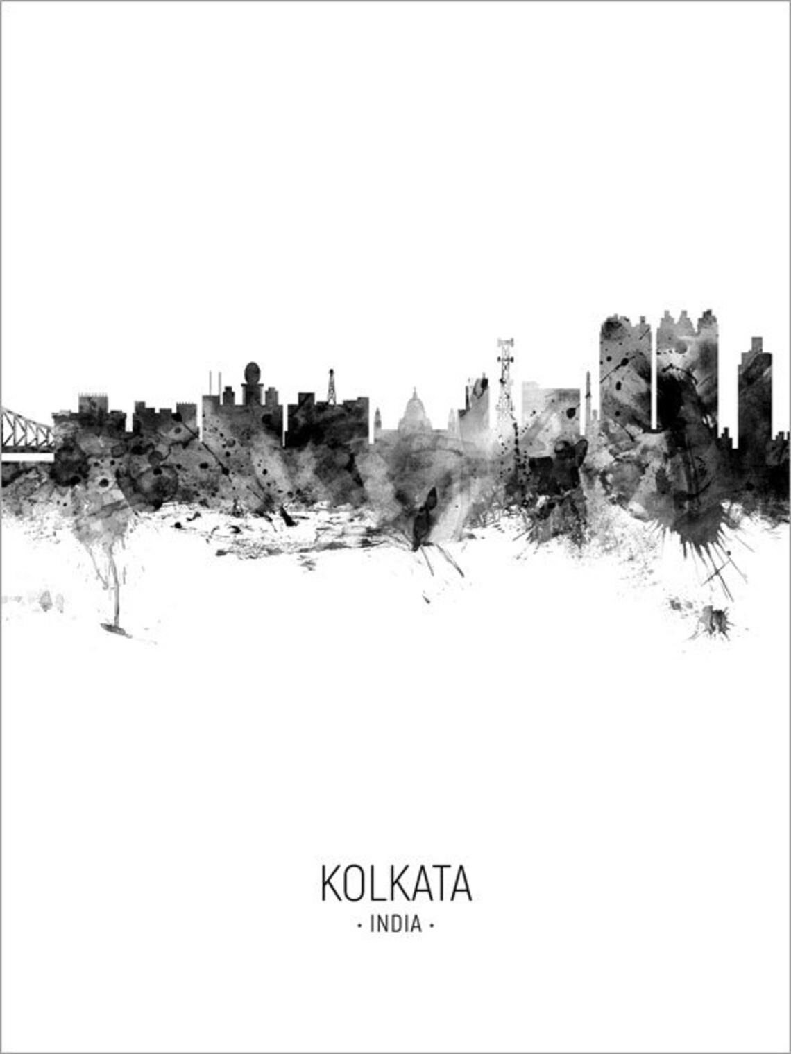 Kolkata Skyline Calcutta India Cityscape Art Print Poster | Etsy