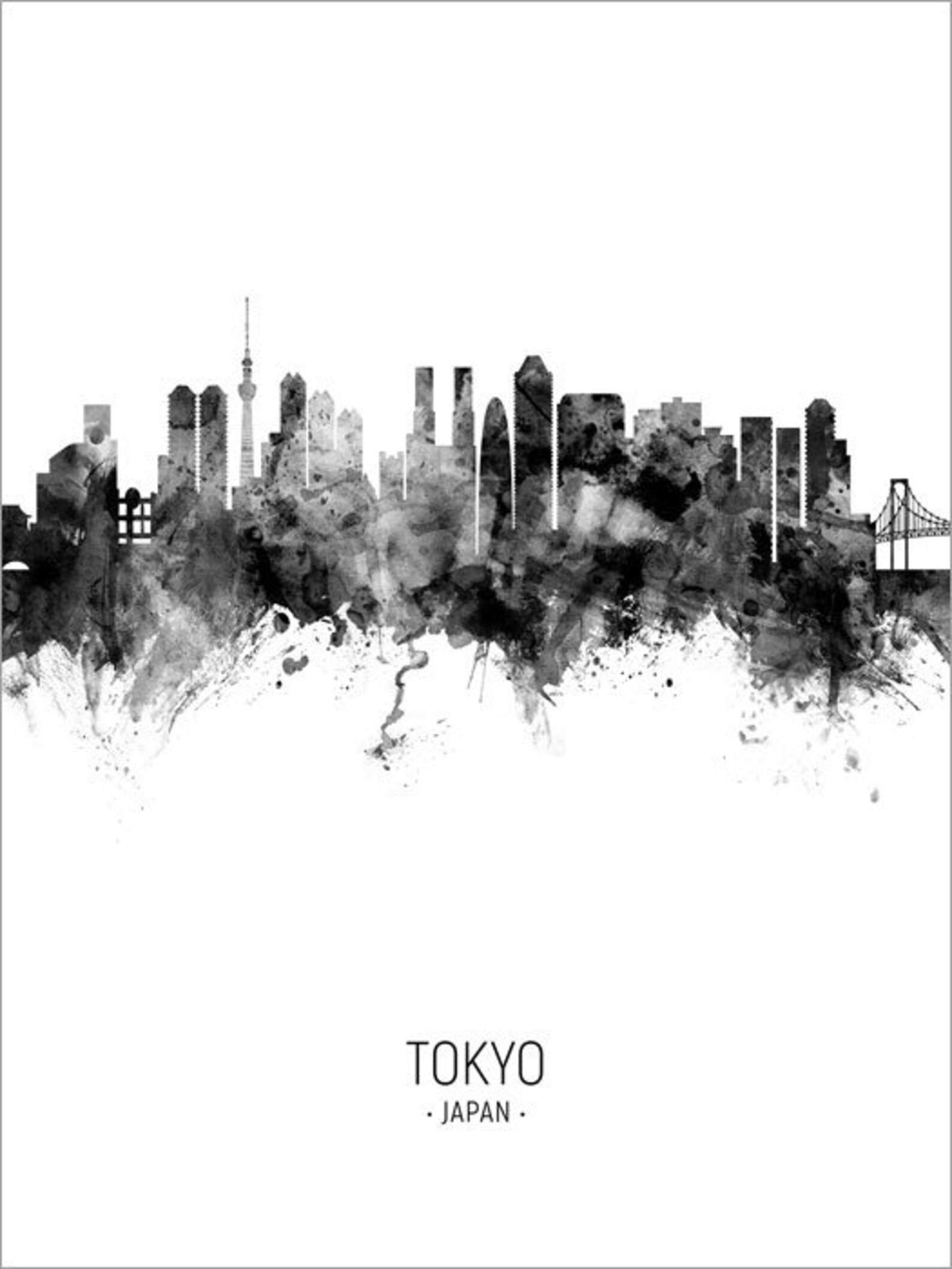 Tokyo Skyline Tokyo Japan Cityscape Art Print Poster Portrait | Etsy
