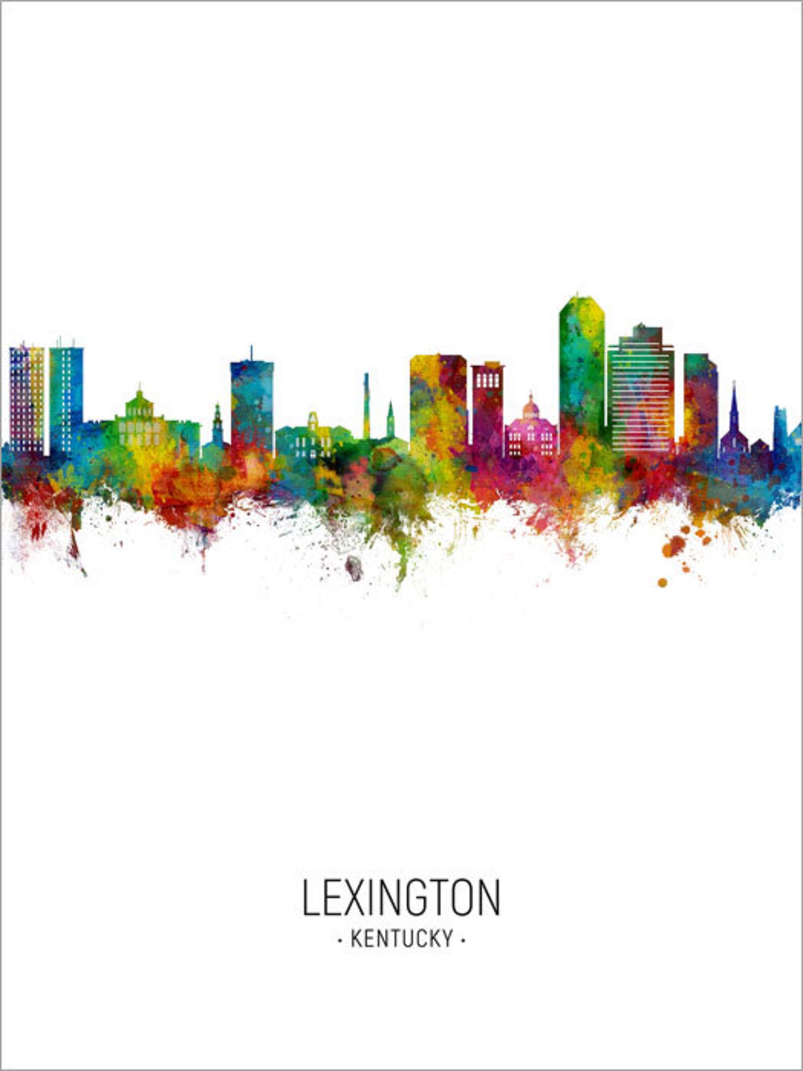 Lexington Skyline Lexington Kentucky Cityscape Art Print - Etsy