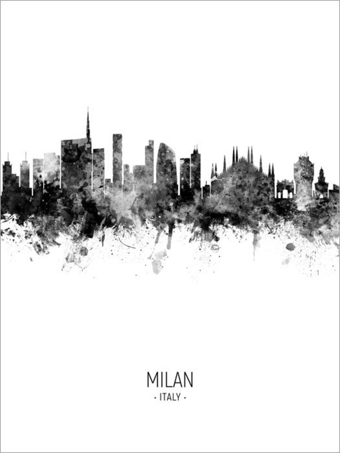 Milan Skyline Milan Italy Cityscape Art Print Poster Portrait - Etsy
