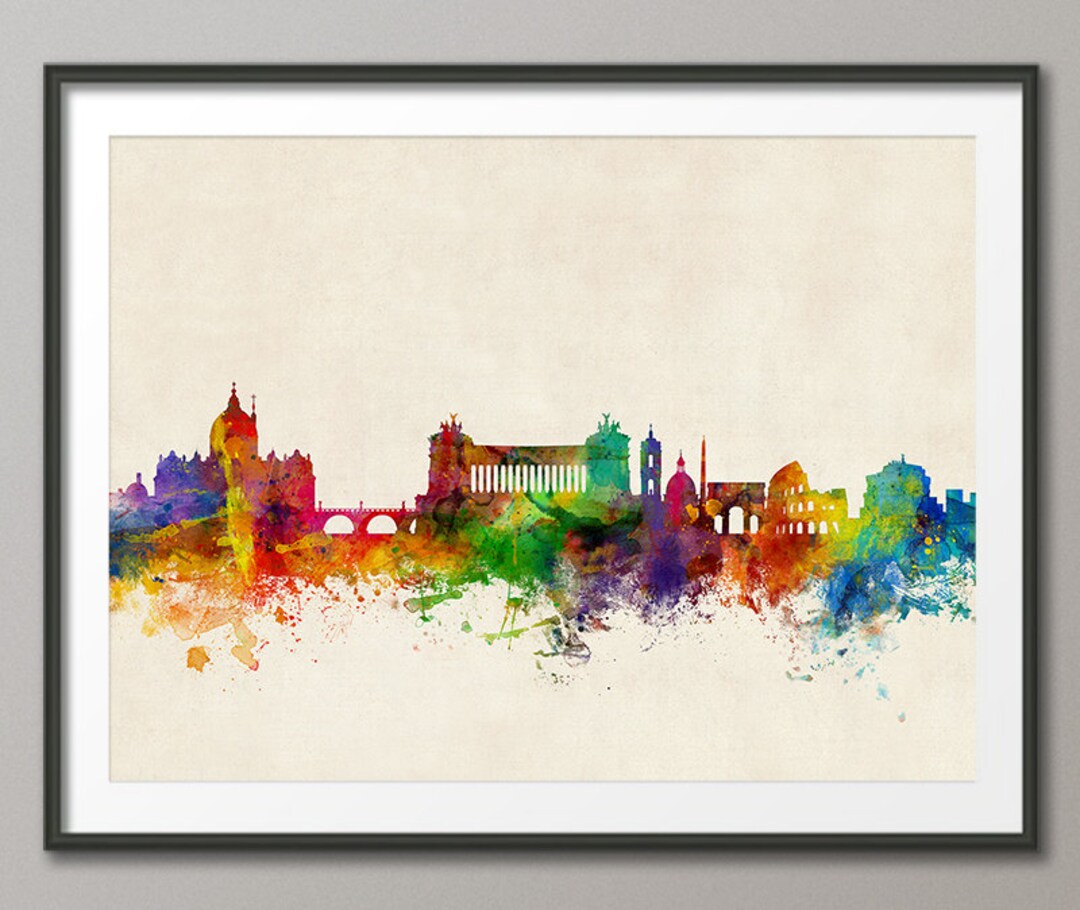 Rome Skyline, Rome Italy Cityscape Art Print (1500) - Etsy